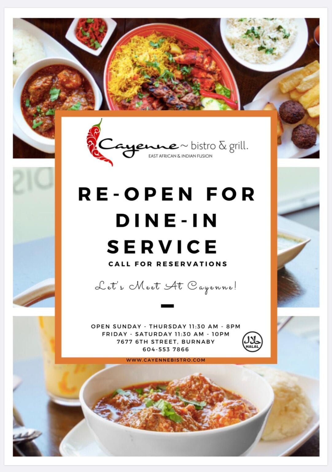 Special Occasion Take Away Menu – Cayenne Bistro and Grill